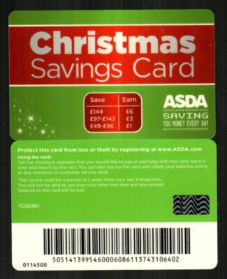 ASDA ( UK ) Christmas Savings ( 2013 ) Gift Card ( $0 ) V1 | eBay