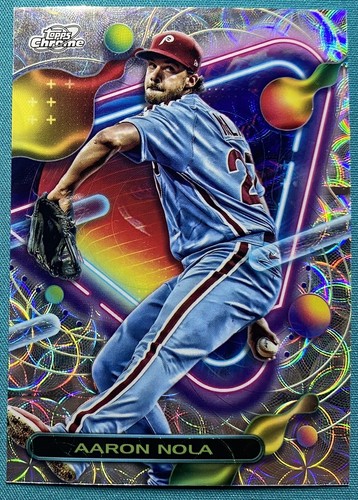 2023 Topps Chrome Cosmic #88 Aaron Nola Nucleus Refractor Philadelphia ...