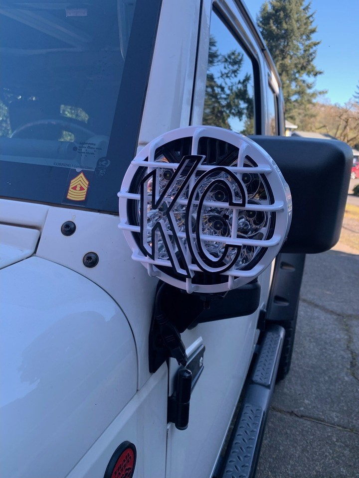 KC light cover, KC HiLITES 6” White W/ Black Stone Guard, kc rock ...