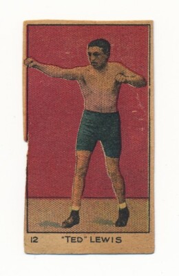 RARE 1920 W519 Decalco TED KID LEWIS (HOF) #12 Boxing Strip Card Litho ...