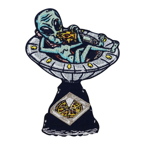 Alien Pizza Service Patch zum Aufbügeln | Ufo Bügelflicken, Fast Food ...