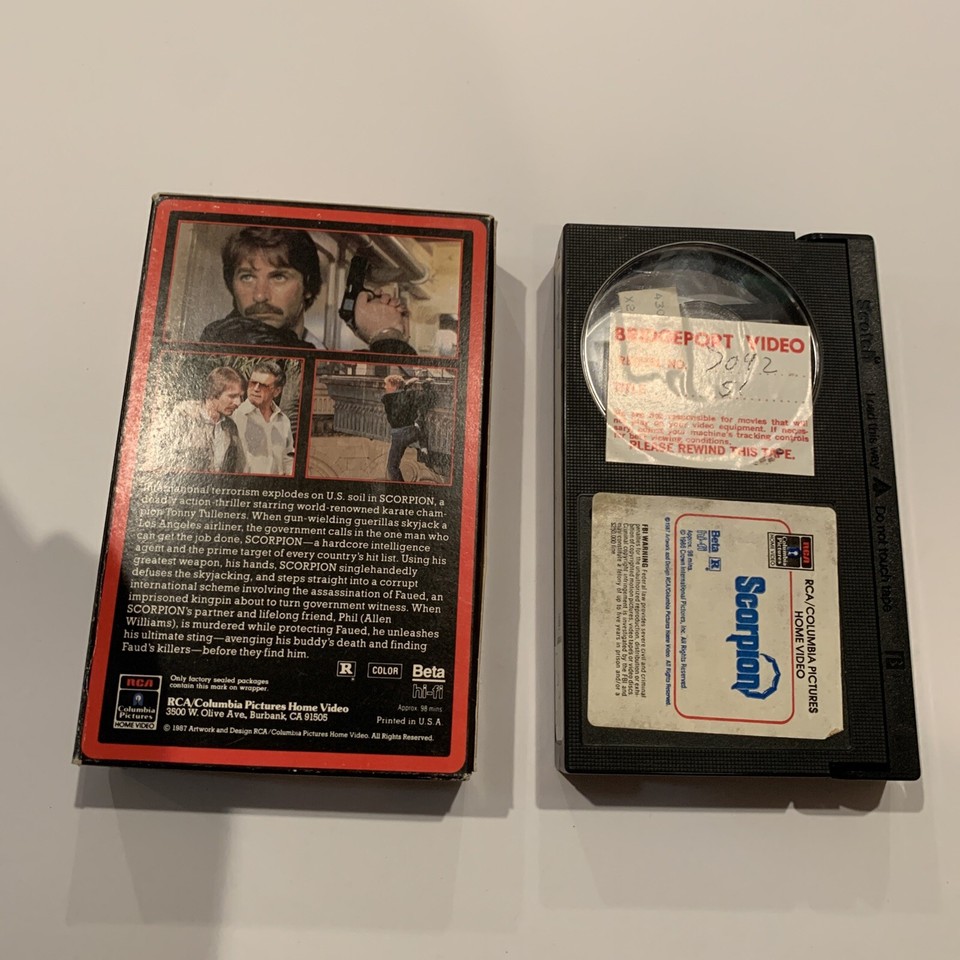 Scorpion Betamax Beta Tape NOT VHS Action Karate Tonny Tulleners 1987 ...