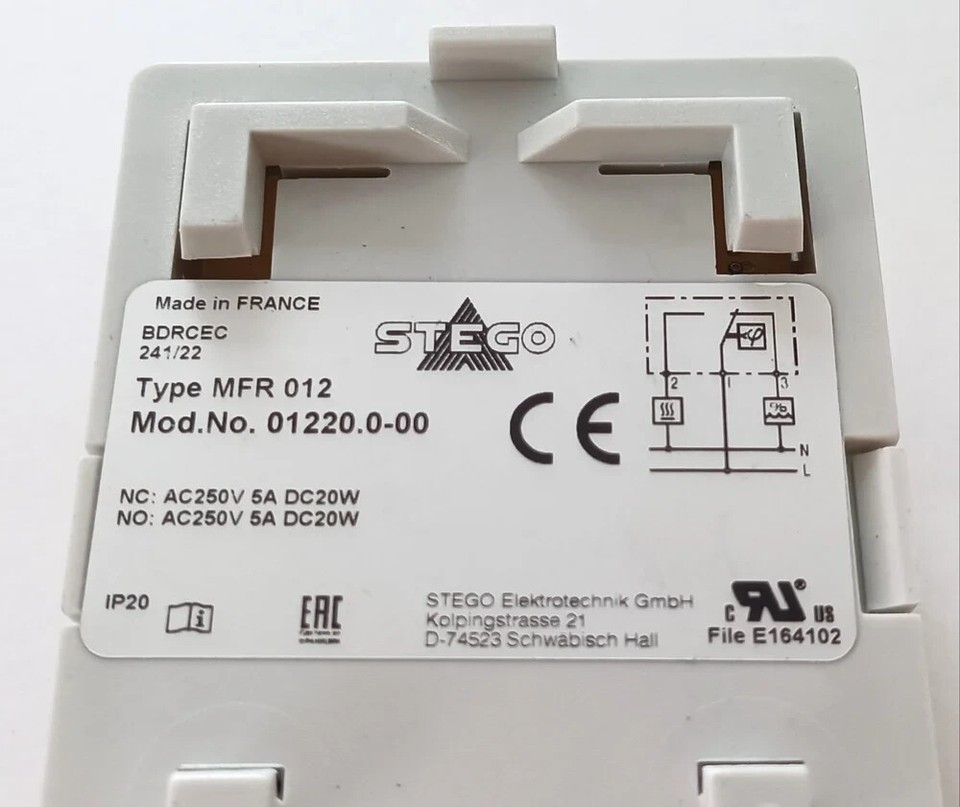 01220.0-00 Stego Electromechanical Hygrostat, MFR 012 01220.0-00 | eBay