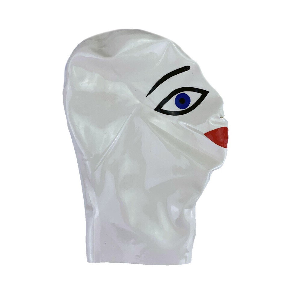 Latex Hood Rubber Mask Maid Cosplay Drama Headgear Club Wear Costume ...