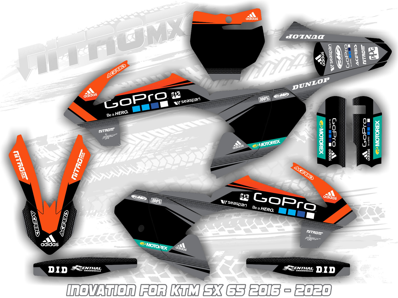 NitroMX Graphics Kit for KTM SX 65 SX65 2016 2017 2018 2019 2020 2021 ...
