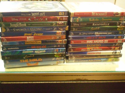(23) All Disney Animated DVD Lot: Cars Jungle Book Dumbo Nemo Bambi II ...