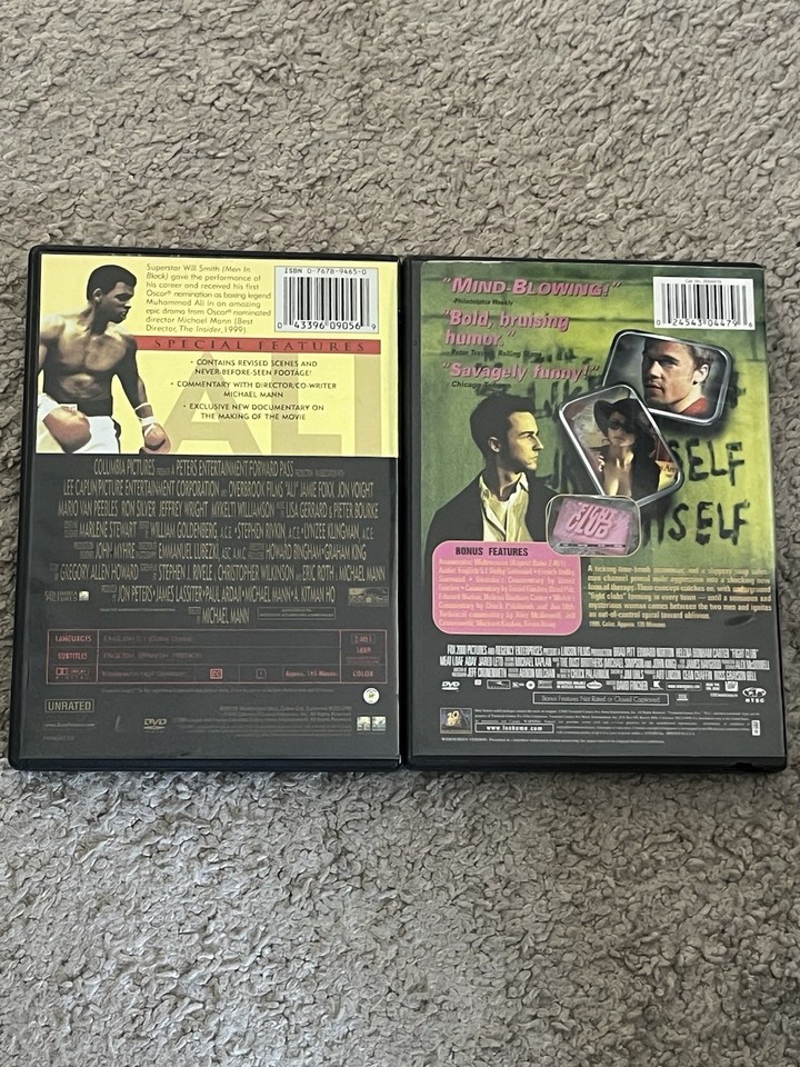 Ali Director’s Cut DVD + Fight Club DVD Lot Will Smith Brad Pitt ...