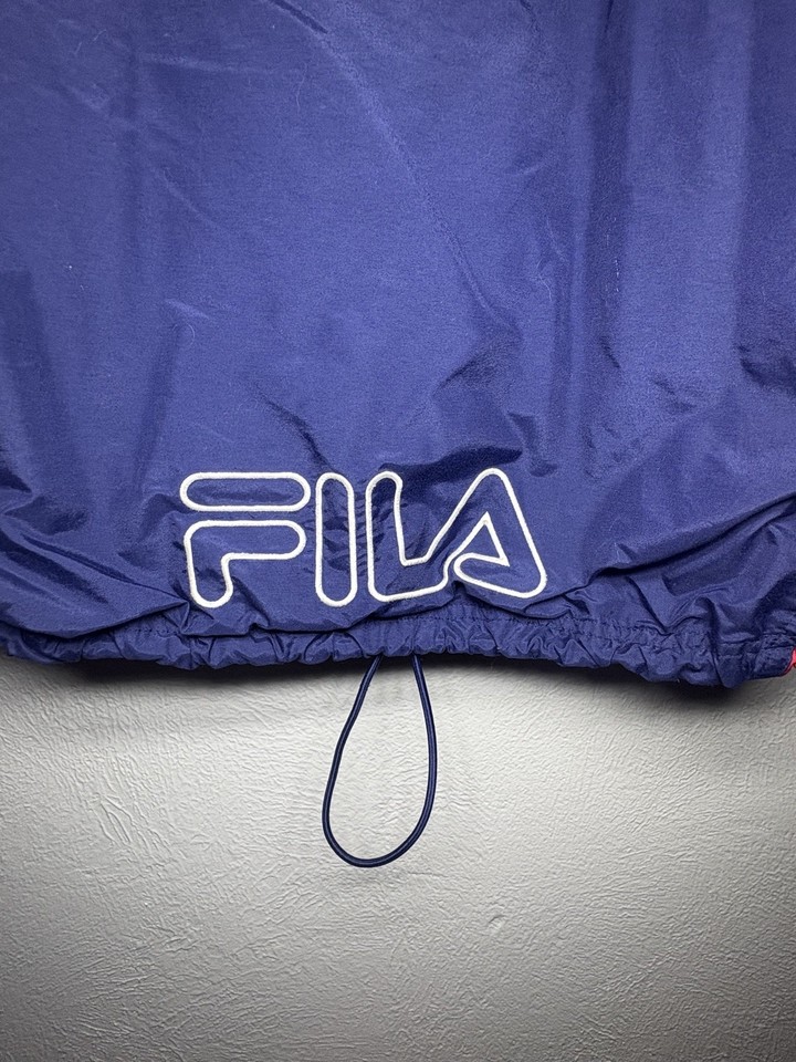 Vintage Men's Fila Jacket Size XLFront Full Zip Red White And Blue Long ...