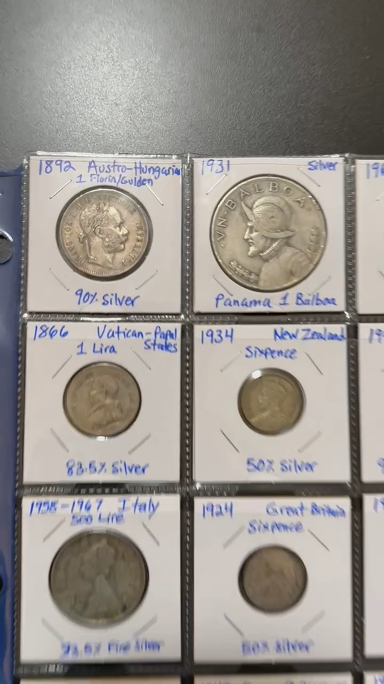 Foreign Silver Coins - 20 old coins in flips from countries around the ...