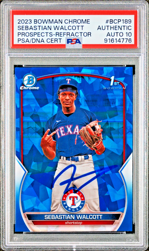 SEBASTIAN WALCOTT signed auto autographed 2023 1st Bowman Chrome ...