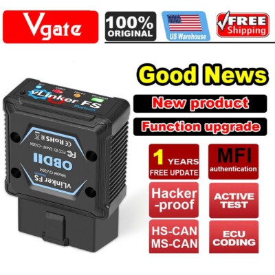 Vgate vLinker FS Bluetooth Ford FORScan HS/MS-CAN OBD2 Car Diagnostic ...