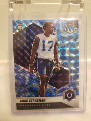 2021 Mosaic Football-Mike Strachan-RC-Blue Reactive Prizm-Colts #397 ...