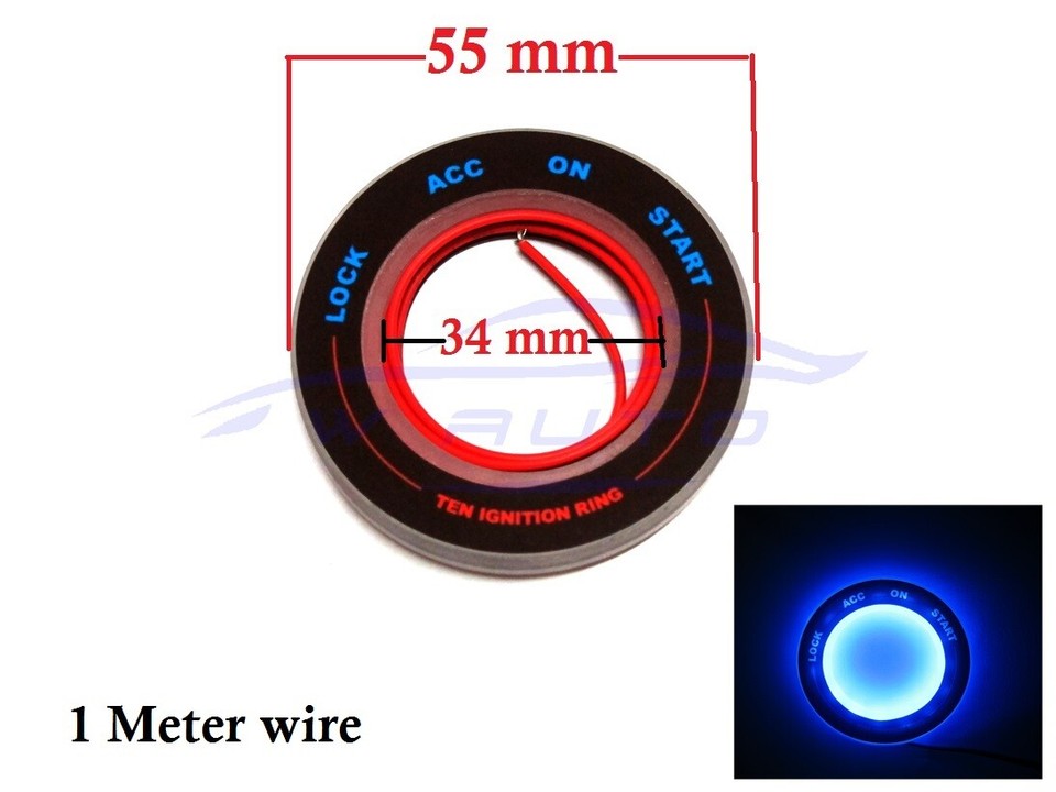 Blue LED Ring Start Key Remote Cover Fits Isuzu Dmax D-Max Pickup 2020 ...