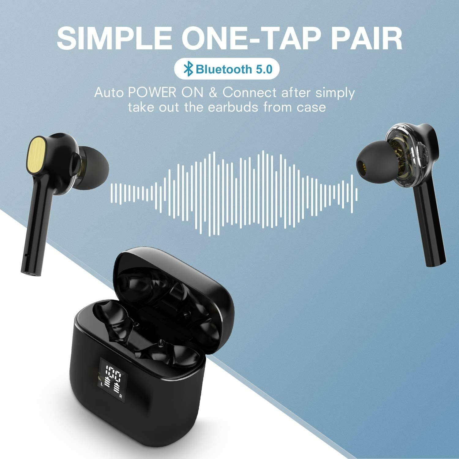 YW YUWISS TWS07 Bluetooth 5.0 True Wireless Earbuds with Charging Case ...