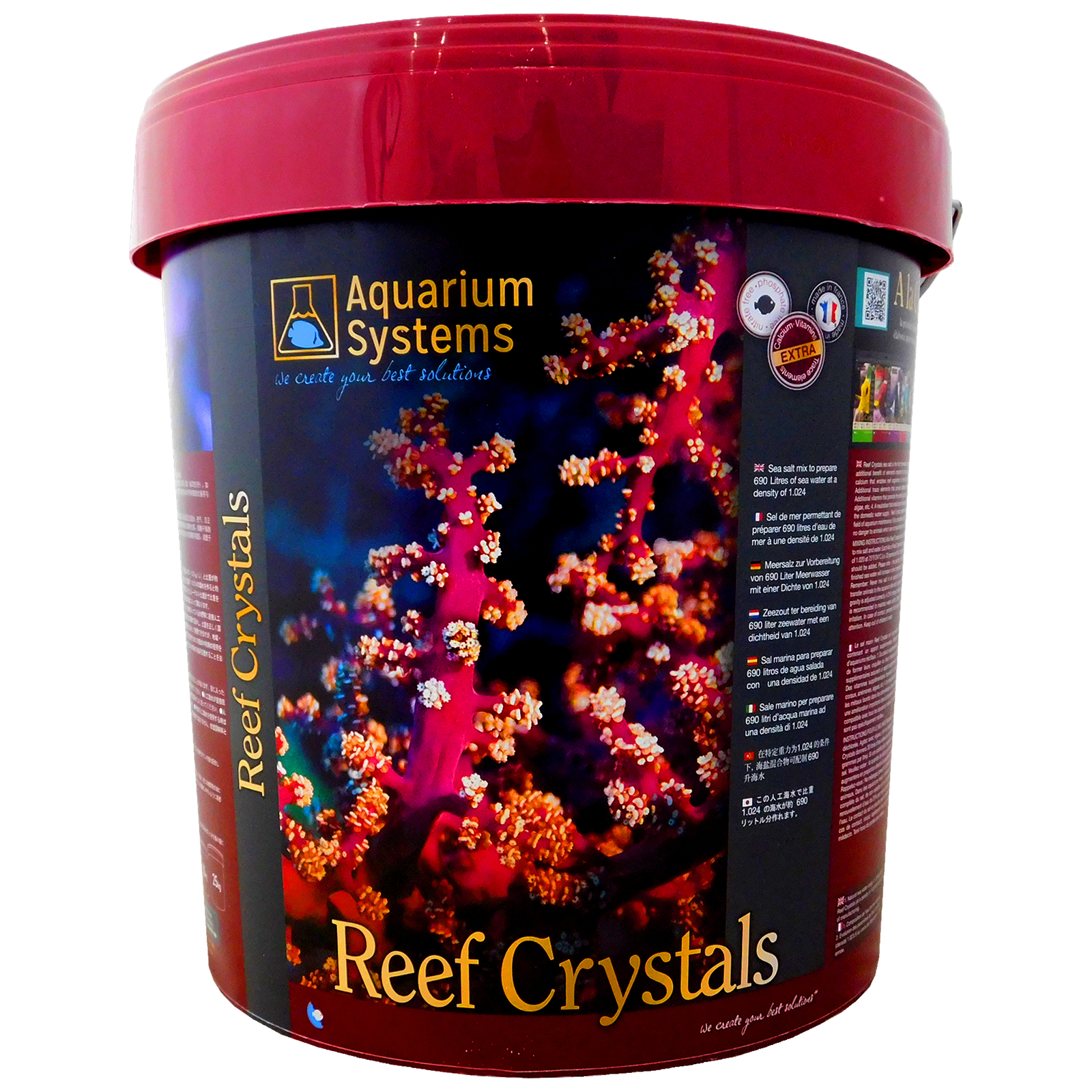REEF CRYSTALS 20KG SEA SALT MARINE CORAL REEF BUCKET FISH TANK ...
