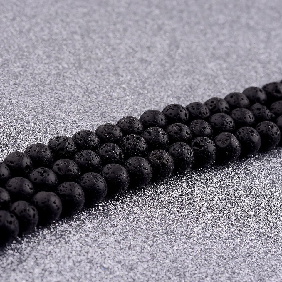 Natural Lava Stone Volcano Beads Round 4mm 6mm 8mm 10mm 12mm 14mm 15.5 ...