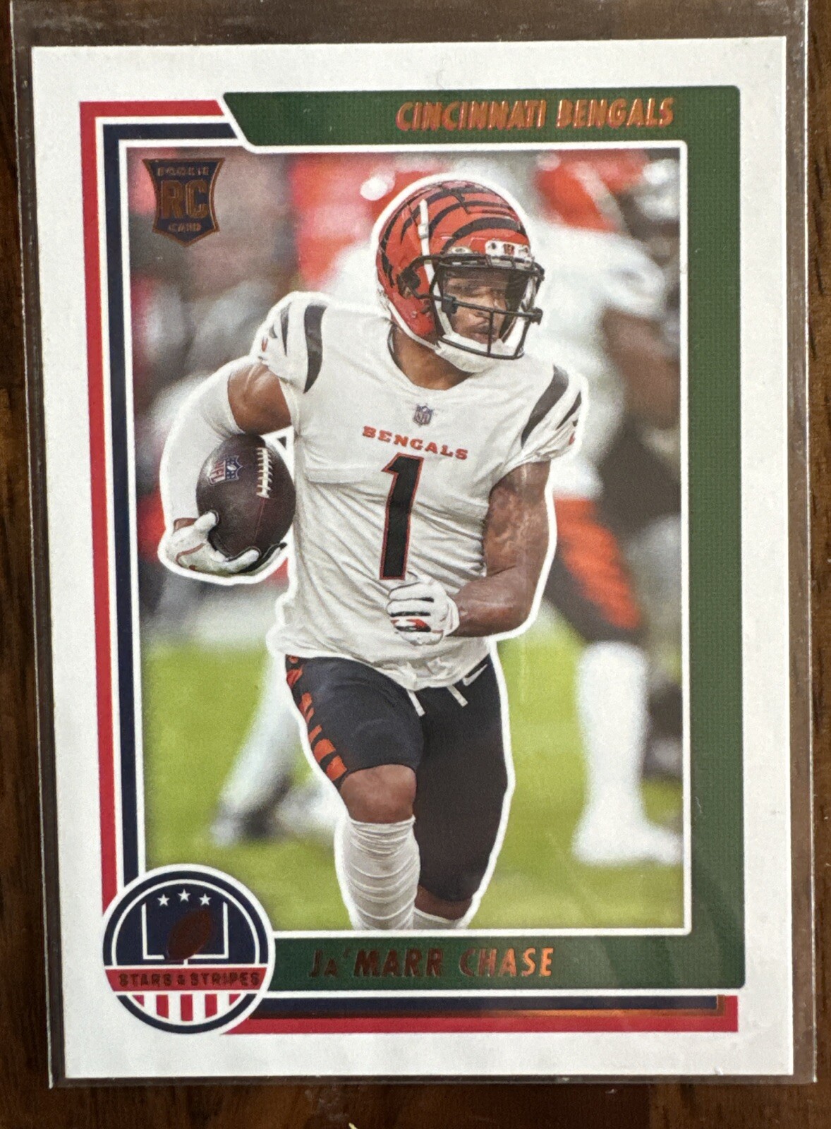 JA'MARR CHASE ROOKIE CARD 2021 Panni Stars & Stripes RC Bengals ...