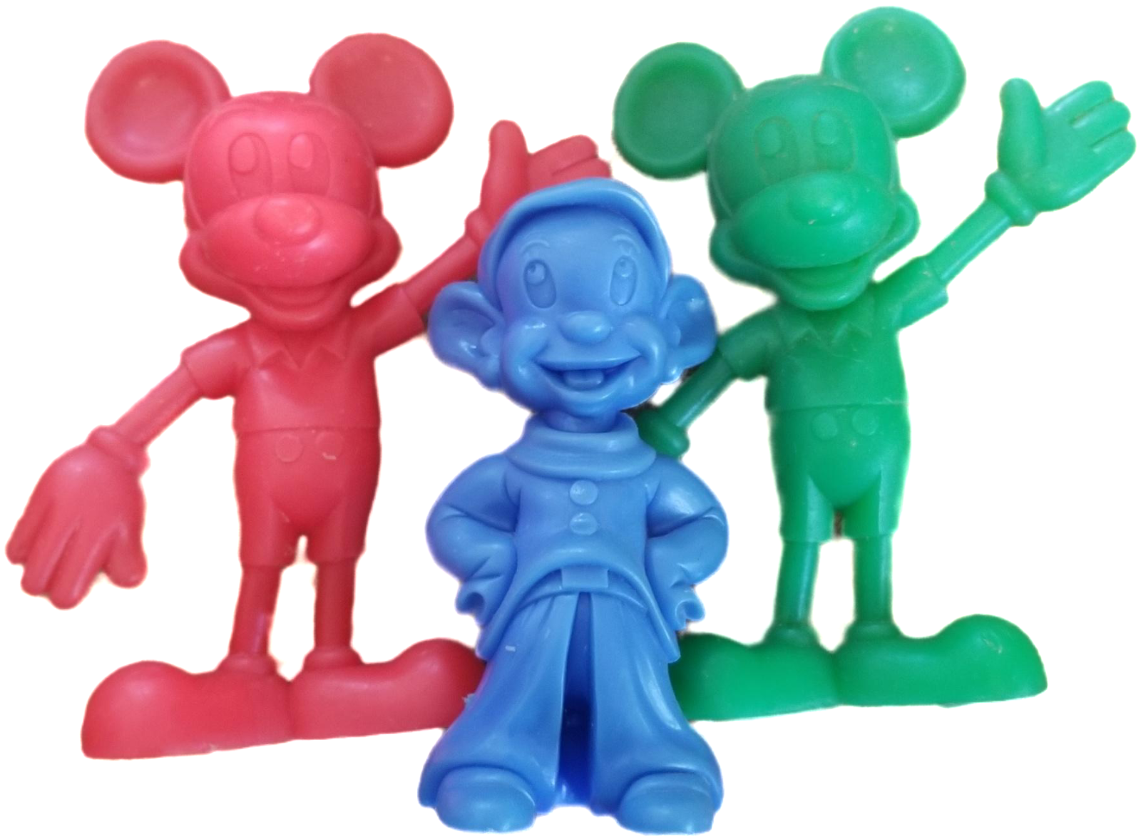 Marx Disney Mickey Mouse (1 Red & 1 Green) and Dopey Plastic Figures | eBay
