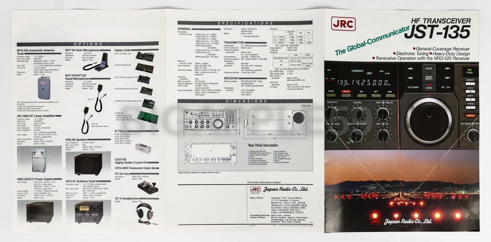 JRC Japan Radio JST-135 HF Transceiver Brochure | eBay