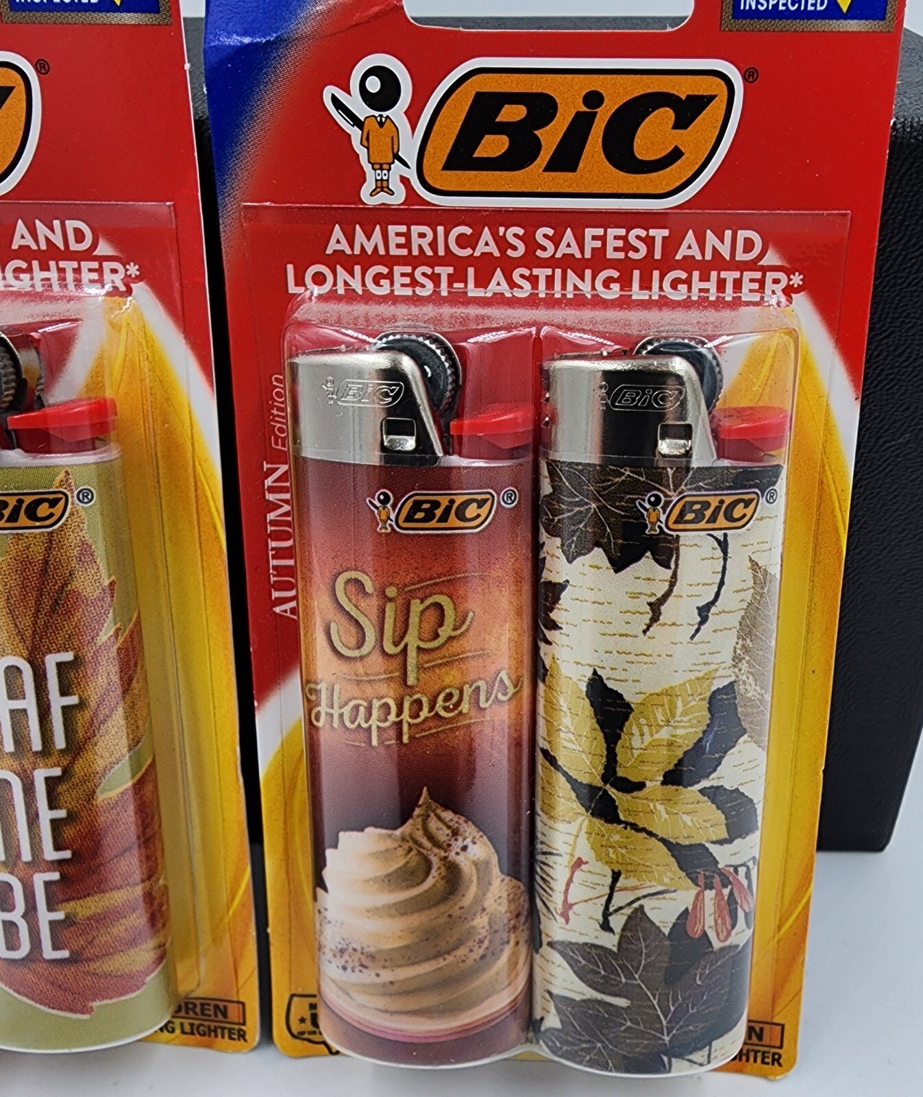 4 Bic Autumn Special Edition Lighters, Smoker Gift, Nuts for Fall, Leaf ...