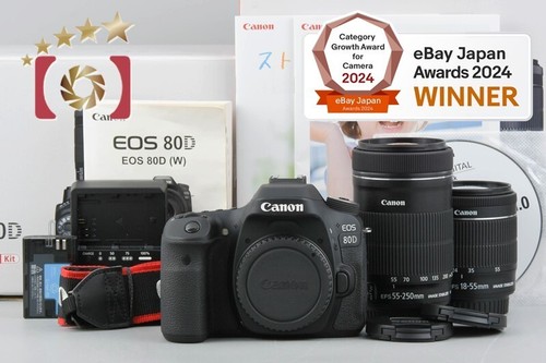 Canon EOS 80D 24.2 MP Digital SLR Camera EF-S 18-55 55-250 IS Lenses w ...
