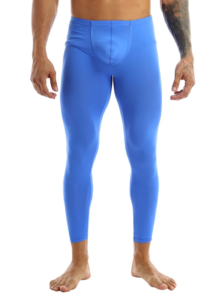 iEFiEL Men's Yoga Pantyhose Compression Bulge Pouch Sport Pants Club ...