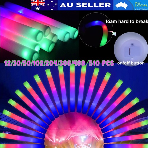 12-408pcs Foam Glow Stick Bulk light-up Flahing LED Foam Sticks Rave ...