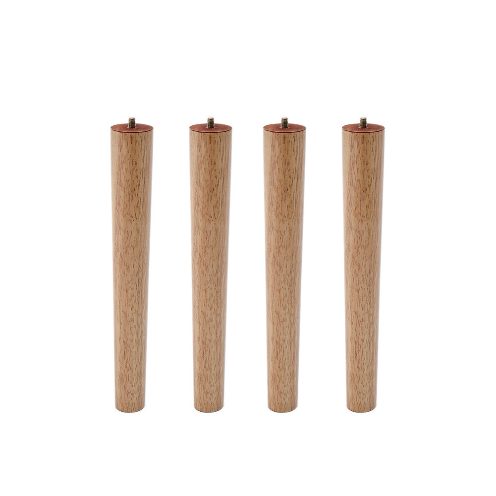 4Pcs Beech Wood Furniture Legs Table Stool Natural Round Tapered Feet ...
