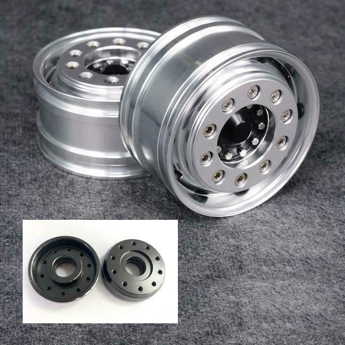 Metal Front Wheel Hub A2 1/14 LESU Axle RC Tractor Truck Dumper Bearing ...