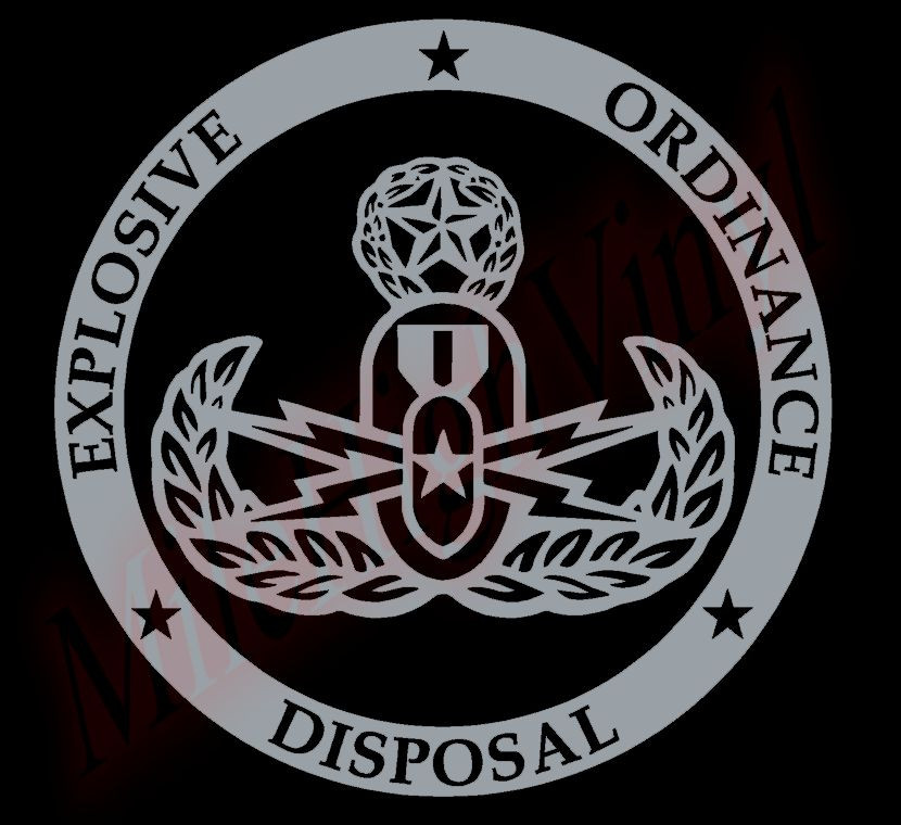 PICK COLOR SIZE EOD Bomb Tech Circle Logo Vinyl Decal Sticker Vinyl ...