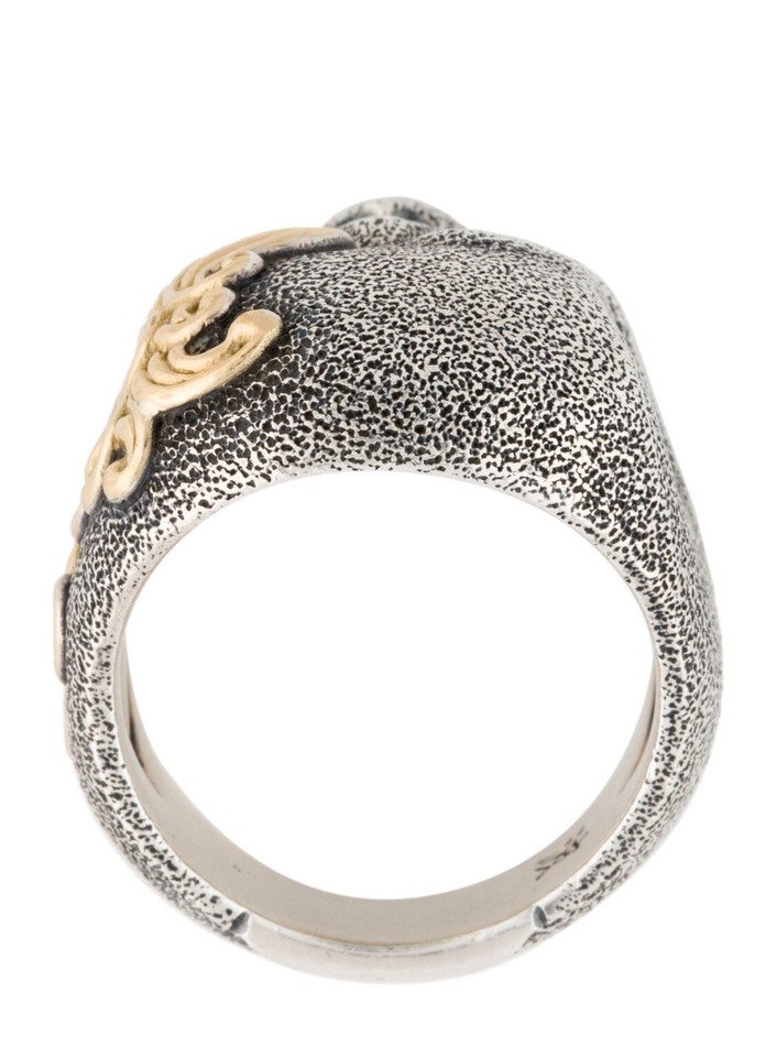 DAVID YURMAN TWO-TONE 18K YELLOW GOLD & STERLING SILVER WAVES SKULL ...
