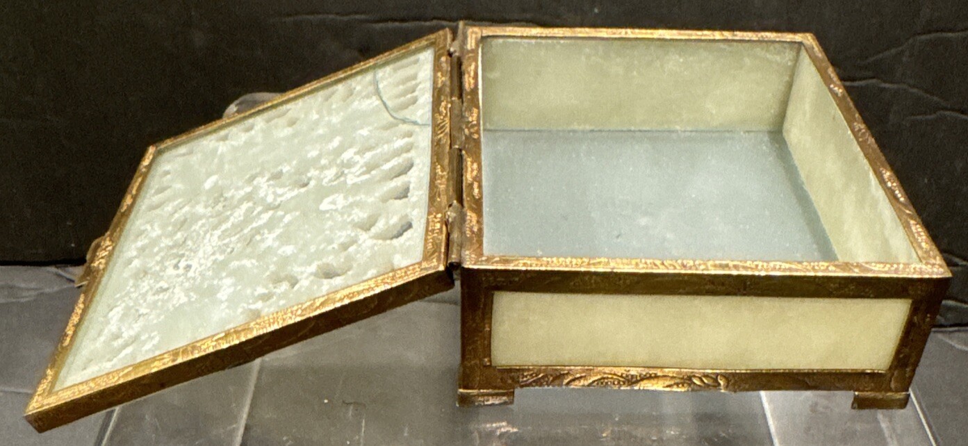 Vintage Chinese Jade Handstone Box With Flower Reticulation | eBay