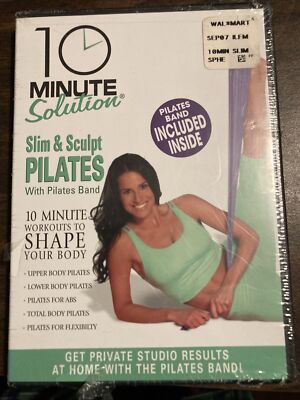 10 Minute Solution Slim & Sculpt Pilates Fitness DVD w/ Pilates Band ...