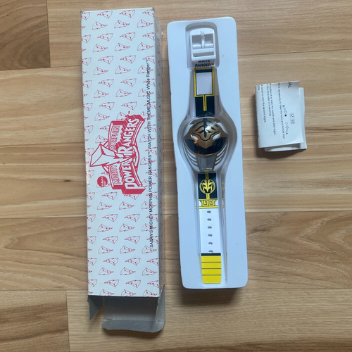 Vintage 1995 Mighty Morphin Power Rangers White Ranger Watch New In Box ...