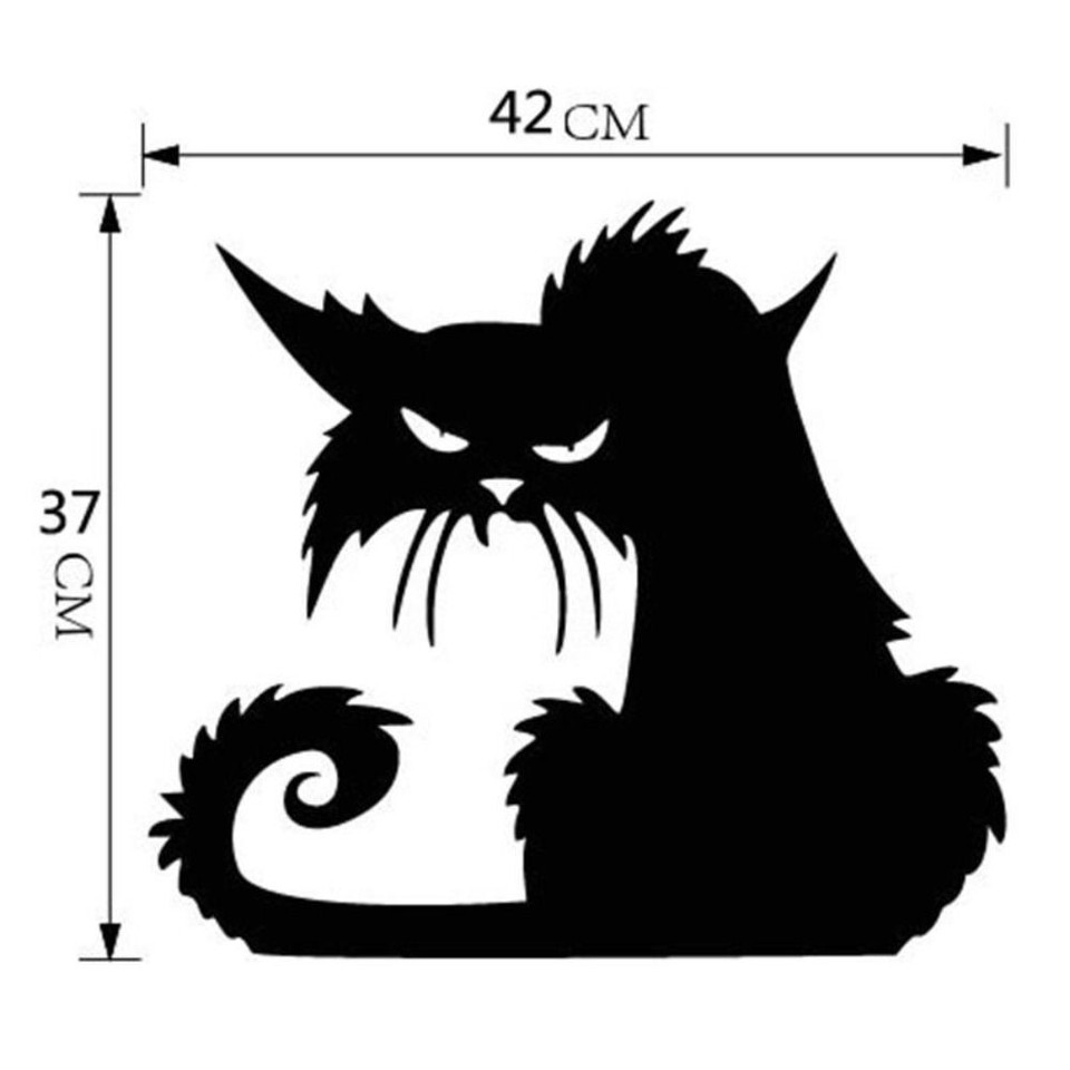 Waterproof Cat Window Sticker Black Cat Door Sticker Wall Sticker ...