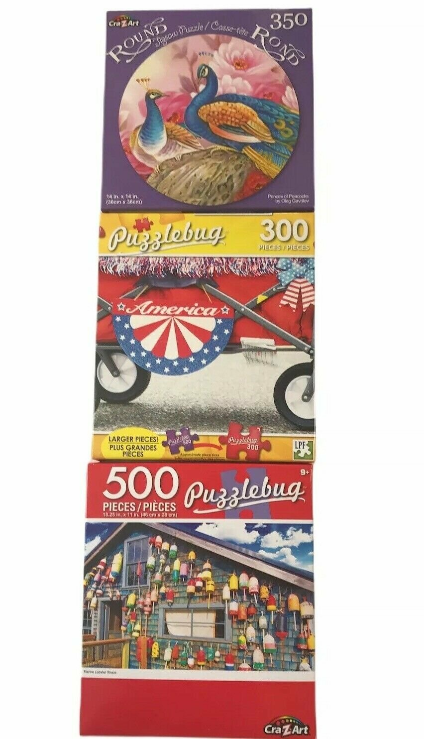 Puzzlebug Jigsaw Puzzles 300 350 500 Pieces Cra-Z-Art Set of 3 NEW | eBay