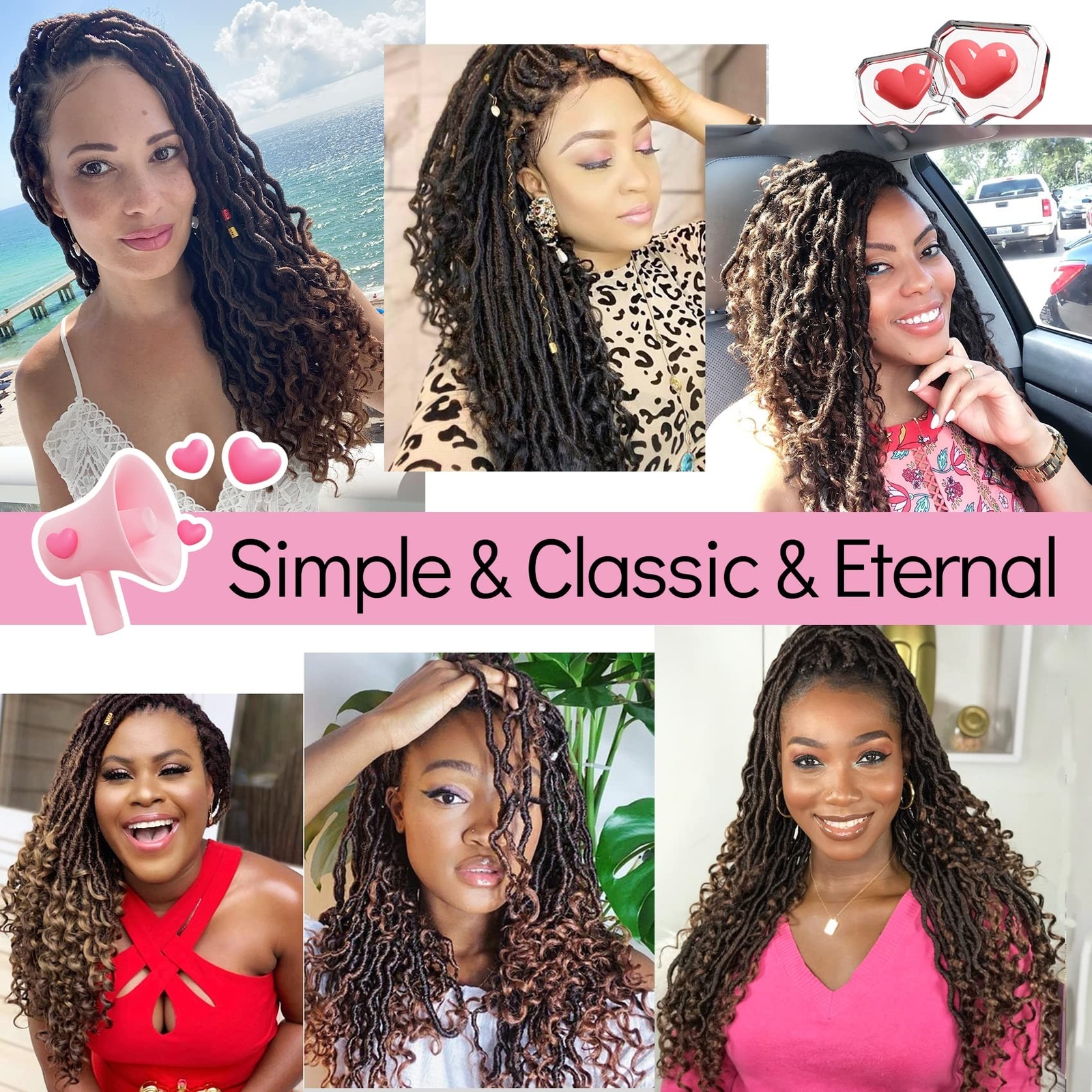 Karida Faux Locs Crochet Hair 24 Inch, 6 Packs Pre Looped Goddess Locs ...