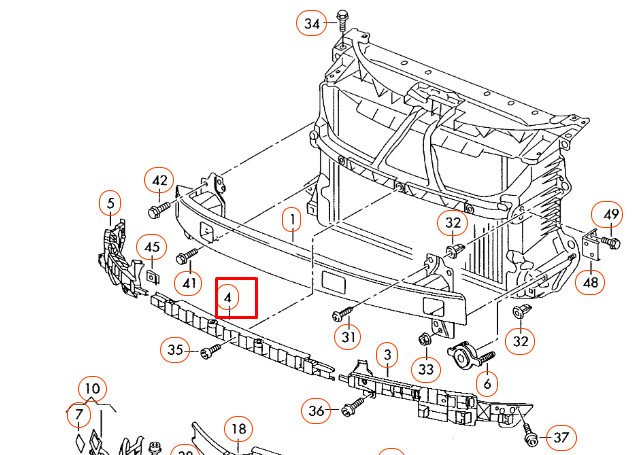 Volkswagen Phaeton 3d Front Bumper Center Guide 3D0807192C Genuine for ...