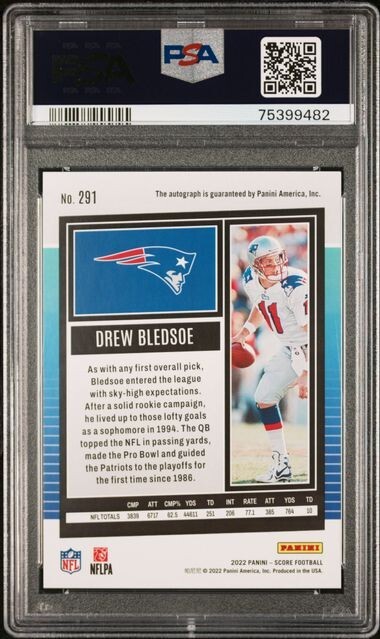 2022 Score Drew Bledsoe Autograph PSA 9 MINT Patriots Wazzu #291 | eBay