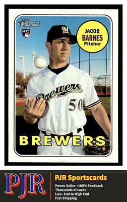 2018 Topps Heritage #507 Jacob Barnes Milwaukee Brewers | eBay