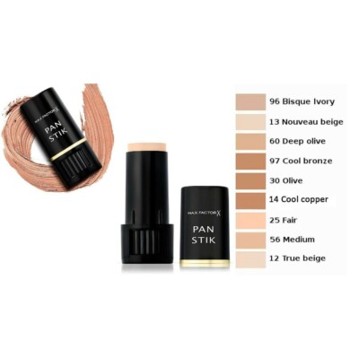 MAX FACTOR Pan Stik Stick Full Coverage Foundation 9g - CHOOSE YOUR ...