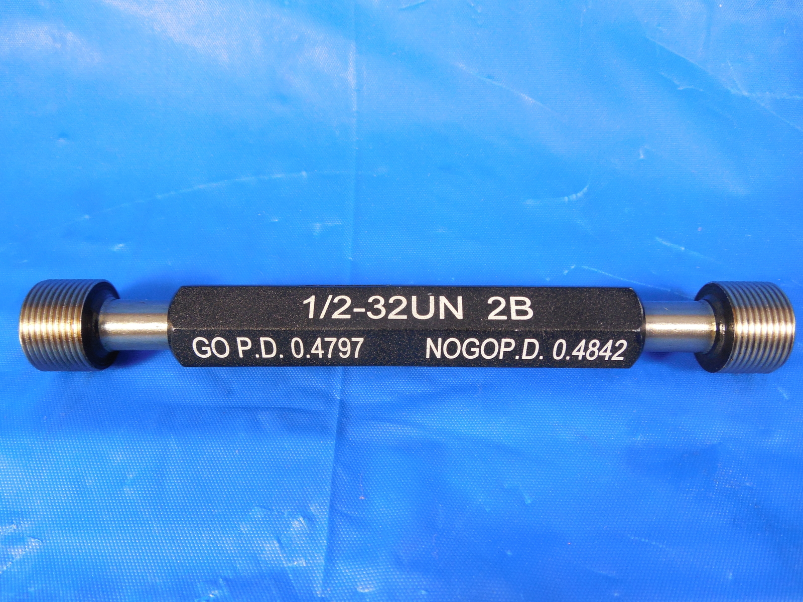 NEW 1/2 32 UN 2B THREAD PLUG GAGE .5 GO NO GO P.D.'S= .4797 & .4842 ...