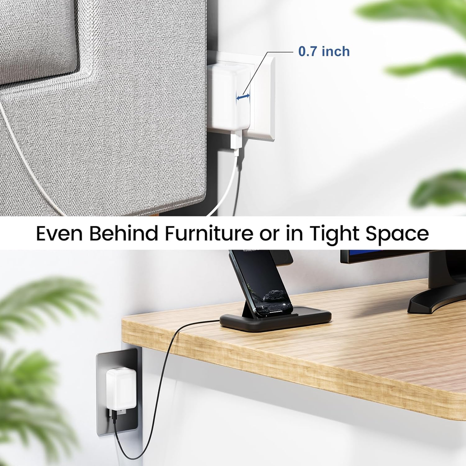 40W USB C Charger Block Flat USB C Wall Charger Slim Dual Port Type C ...