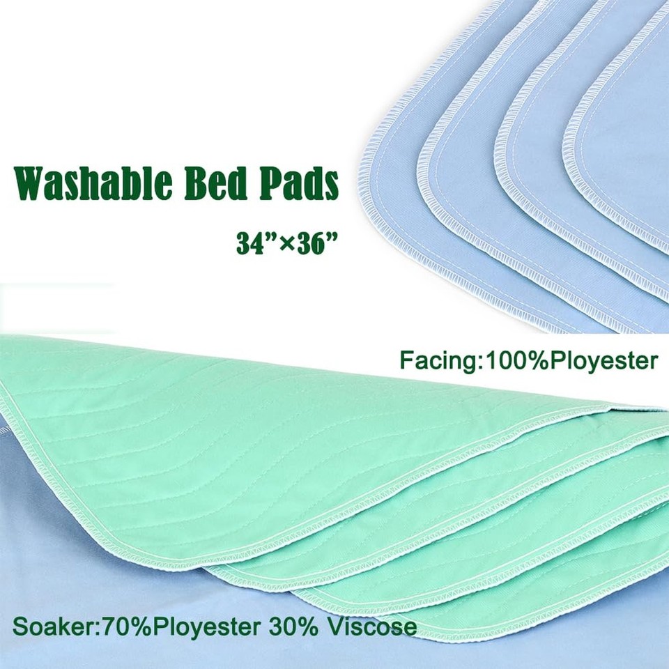 Washable Quick Dry Underpads Incontinence Bed Pads Reusable Waterproof ...