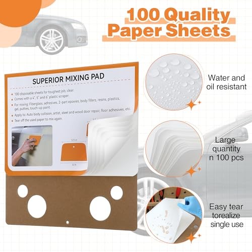 Body Filler Mixing Board Kit, Body Filler Mixing Pad 12-12 in, Yellow ...