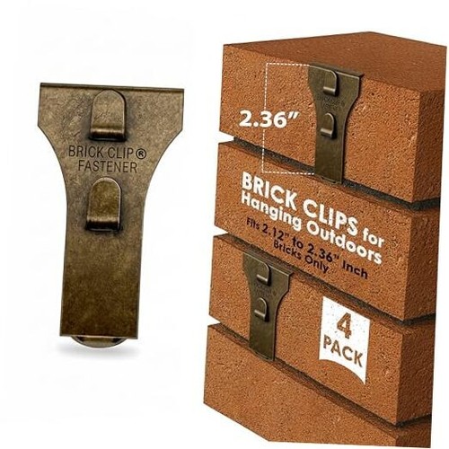 Christmas Brick Clips for Hanging Outdoors 4Pack - Wreaths up to 25 LBS ...