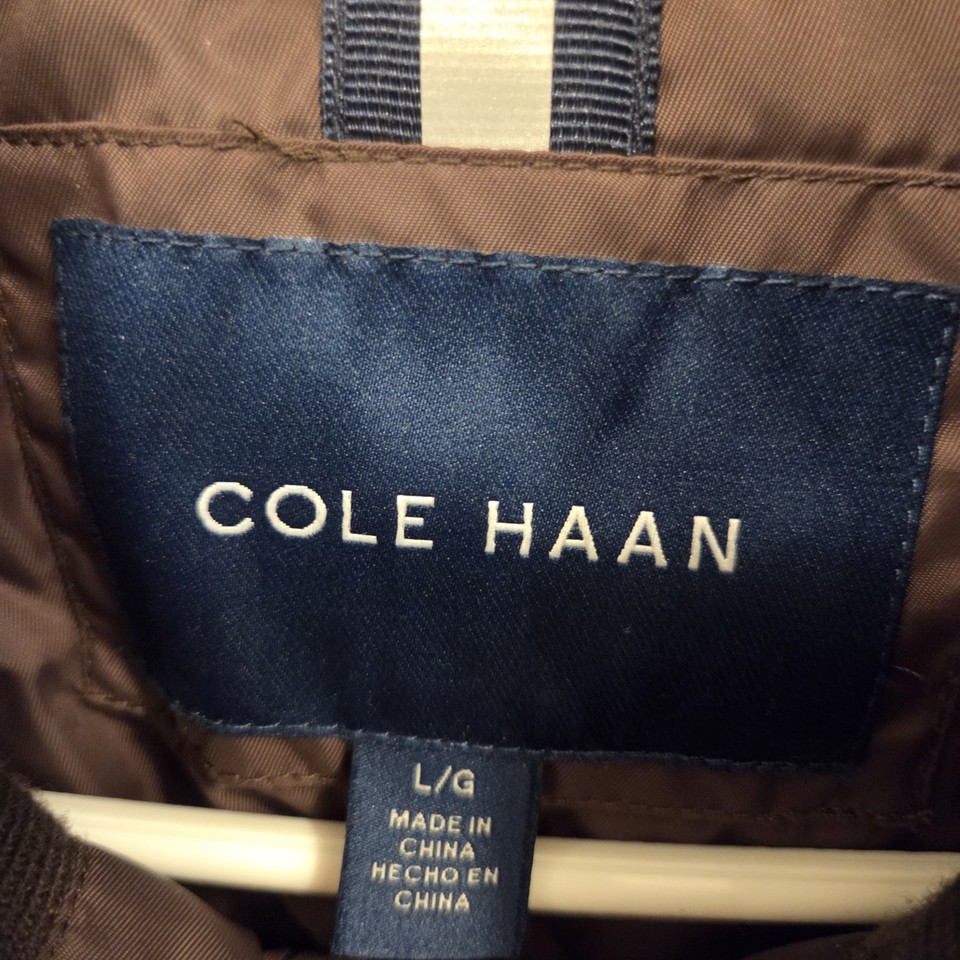 COLE HAAN Signature Box Quilted Men's Puffer Coat Winter Jacket Sz L ...