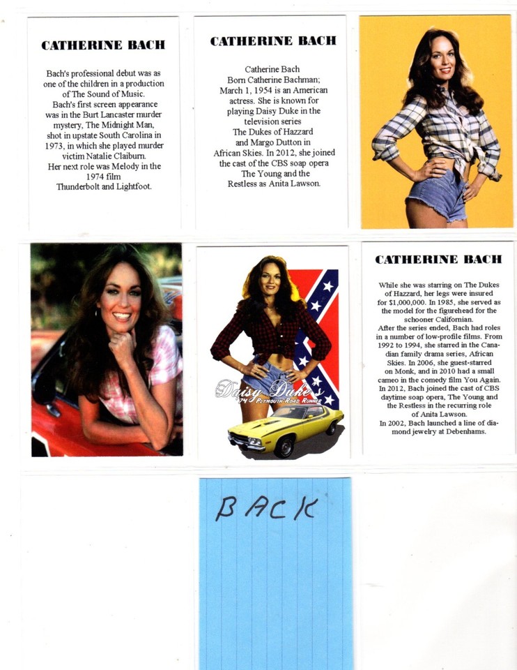 CATHERINE BACH CUSTOM TRADING CARD 6 CARDS SET | eBay