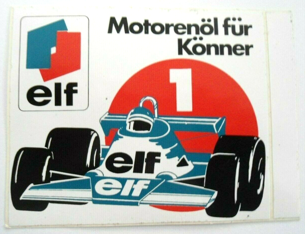 Promotional Stickers Elf Motor Oil for Connoisseurs 70er Sports F1 ...