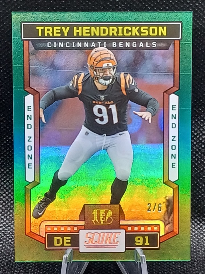 2023 Panini Score End Zone Trey Hendrickson #203 Green Holo Foil /6 SP ...